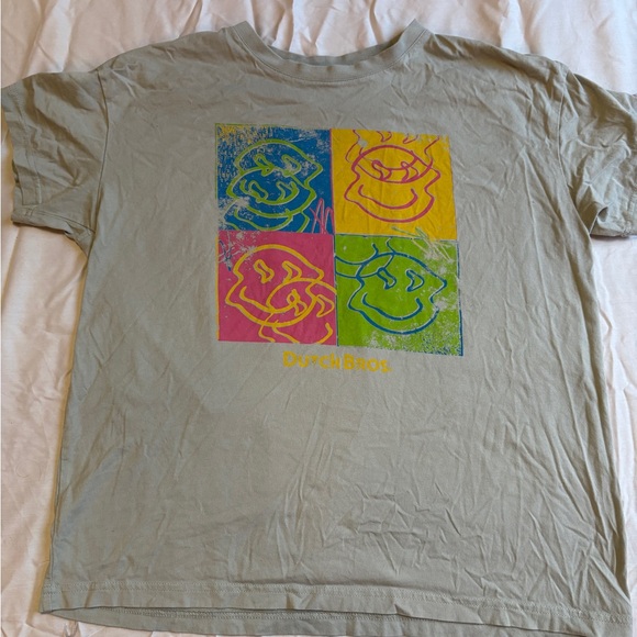 Dutch Bros | Shirts | Dutch Bros Grey Color Block T Smiley Face Db 992 ...